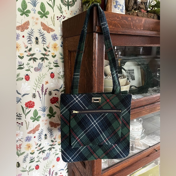 Vintage | Bags | Vintage 5s 60s Secretary Mad Men Plaid Green Shoulder ...